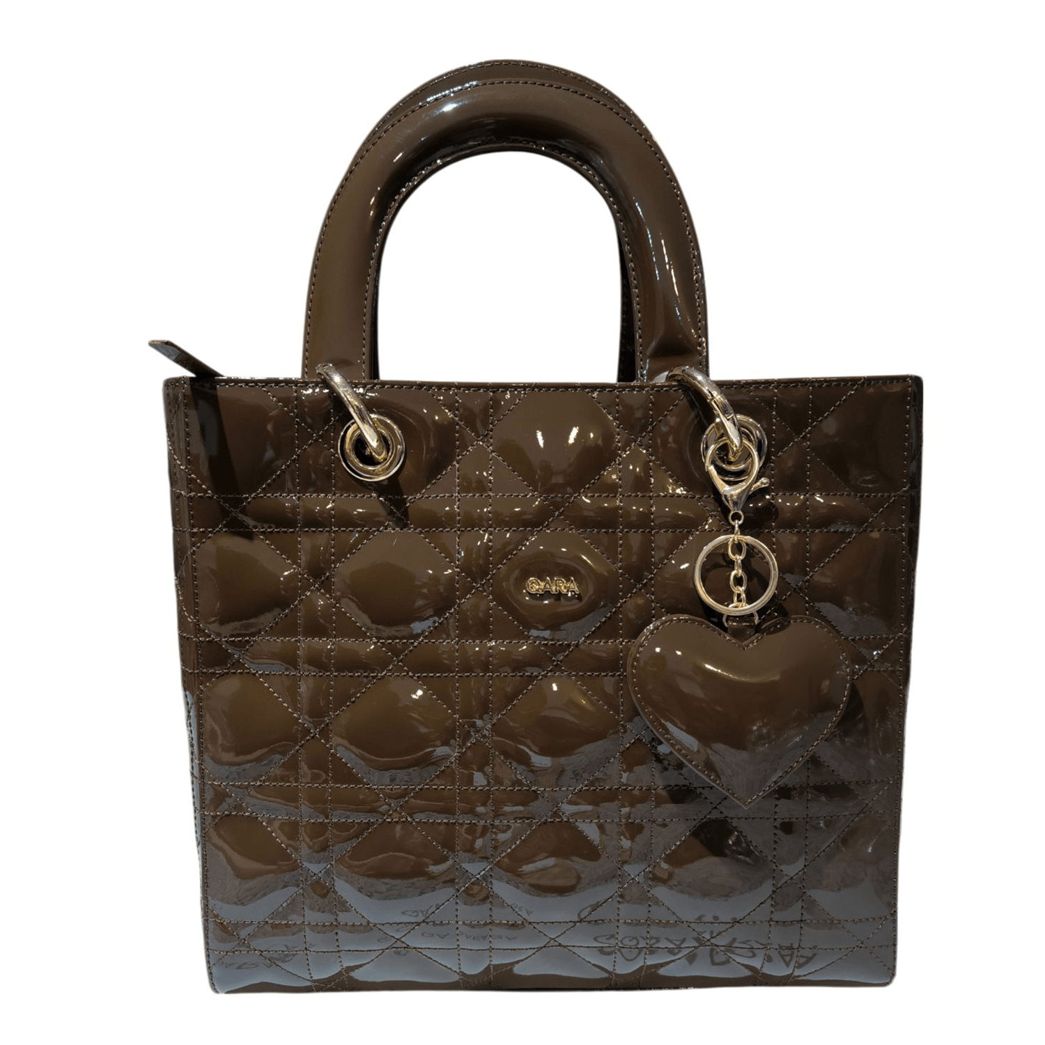 Cartera Selene Charol Marrón | QARA